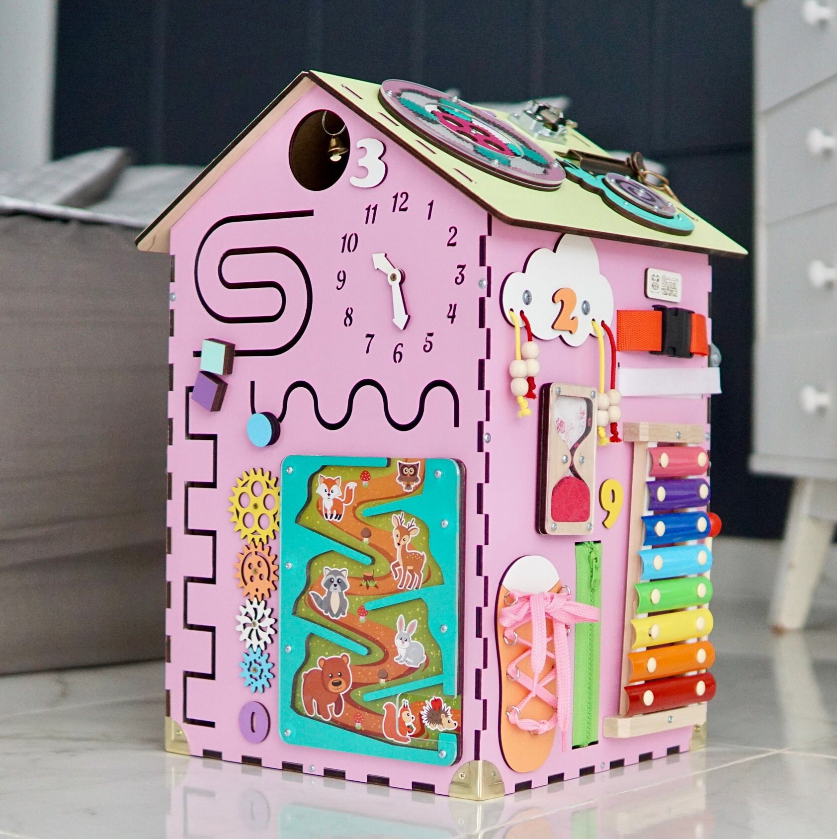 Busy House for Toddlers, Activity House, Busy Board House, Motorikhaus ...