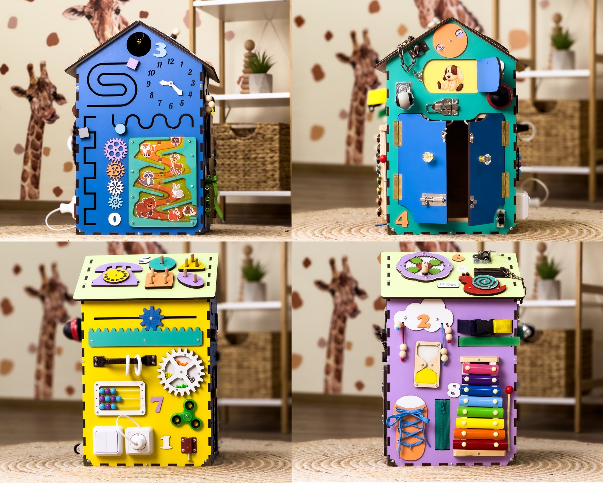 Busy House Wooden, Busy House for Kids, Busy Board House, Activity ...