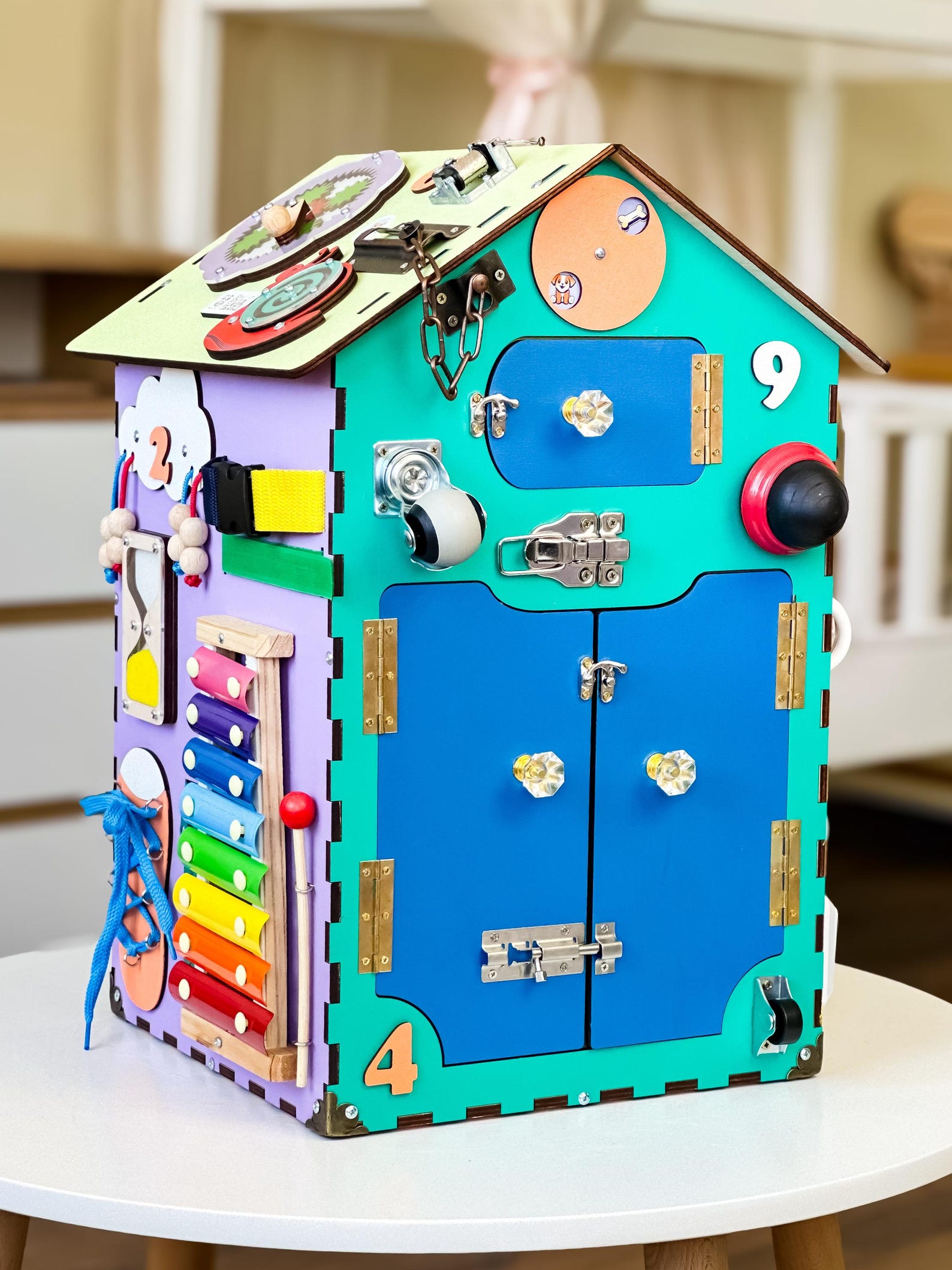 Pink Busy Board House, Sensory House, Busy House for Girls, Montessori ...