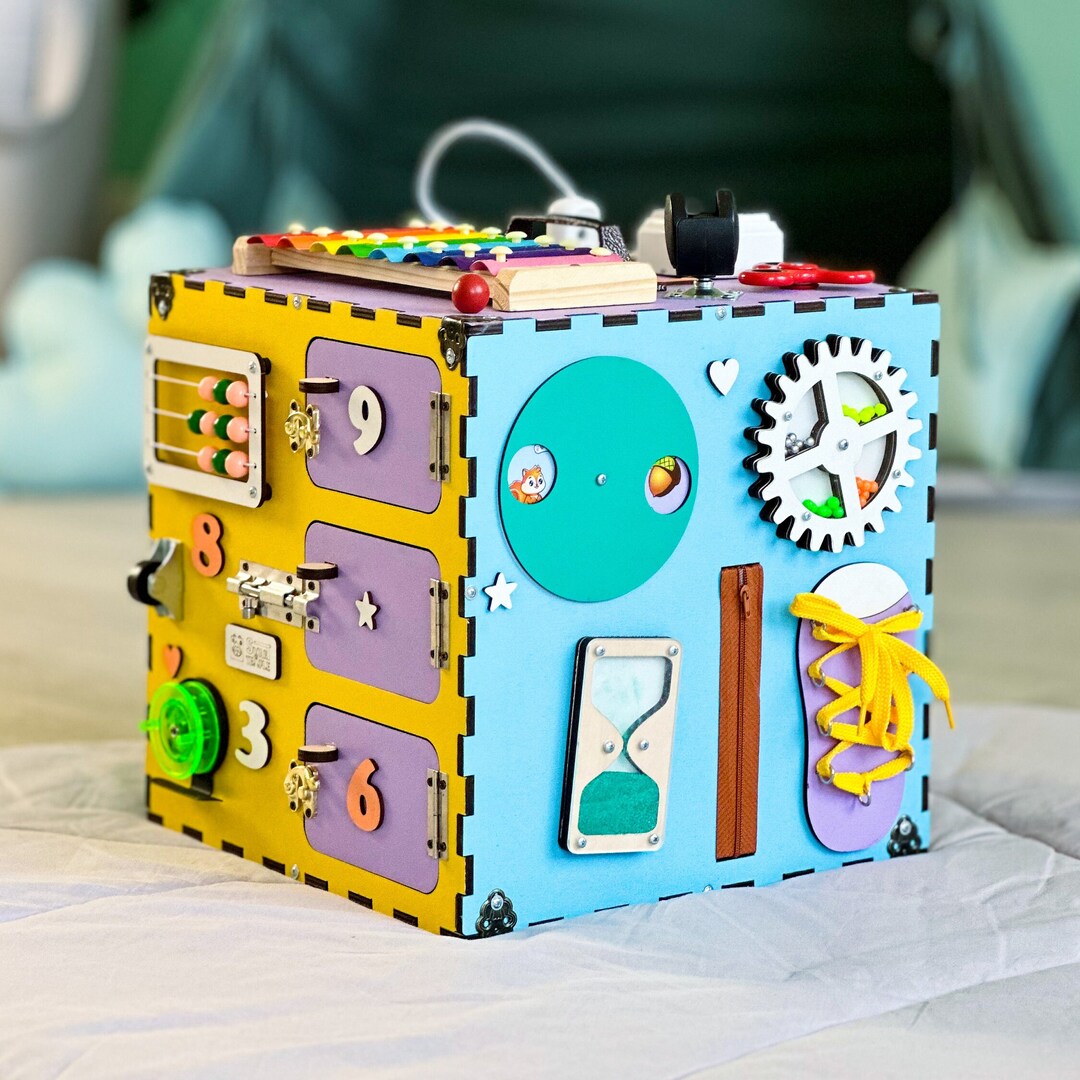 Busy Cube for Toddler, Busy Cube 1 Year Old, Baby Activity Center Cube ...