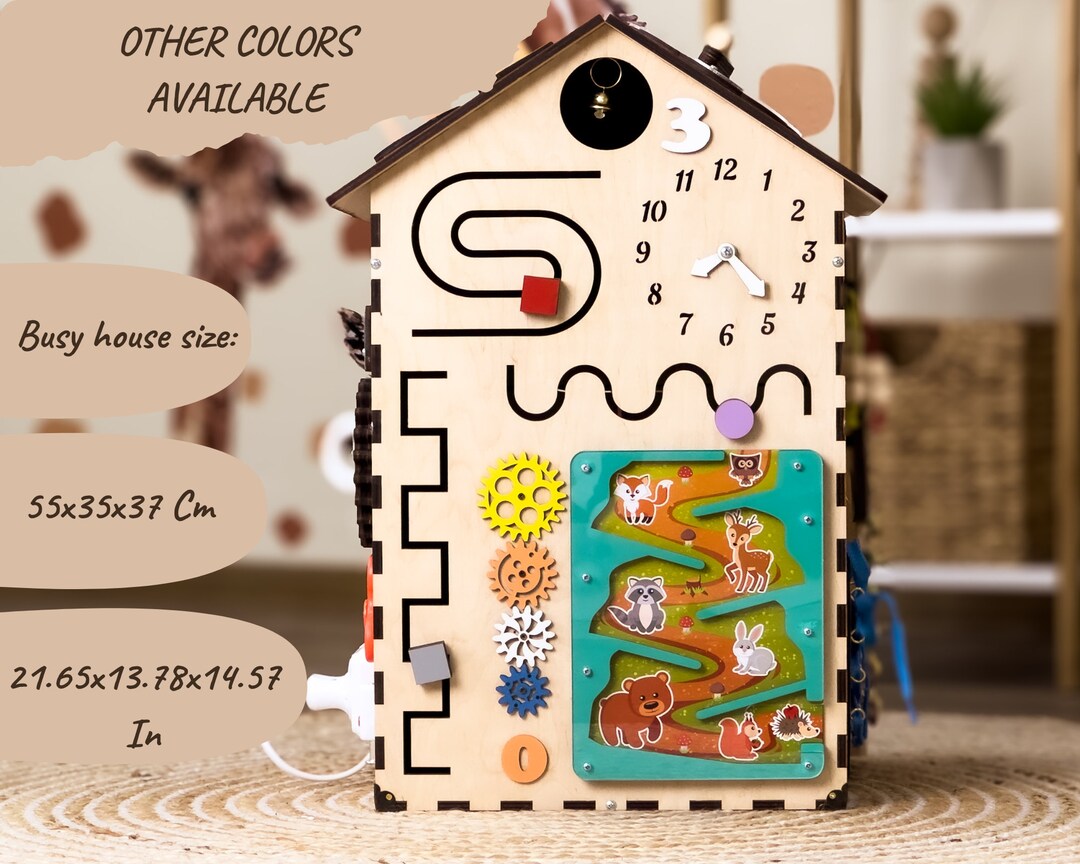 Busy House Wooden, Busy House for Kids, Busy Board House, Activity ...