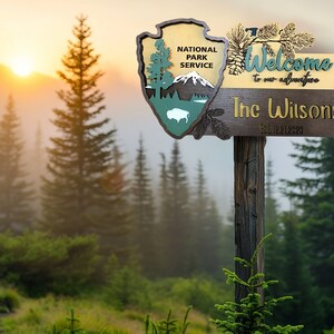 Adventure Wedding Sign National Park Hiker Gift, National Park Service ...