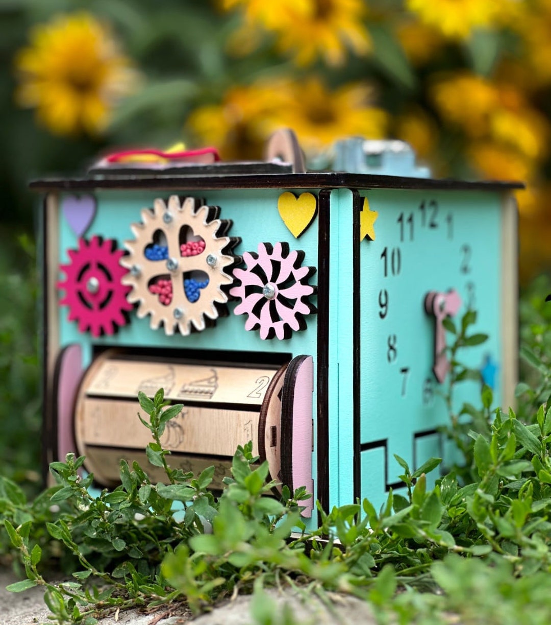 Busy Cube for Toddler, Busy Cube With Name, Busy Cube Wooden, Busy ...