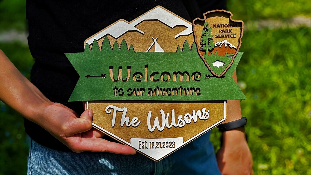 National Park Service Welcome Sign, National Park Wedding Sign, Family ...