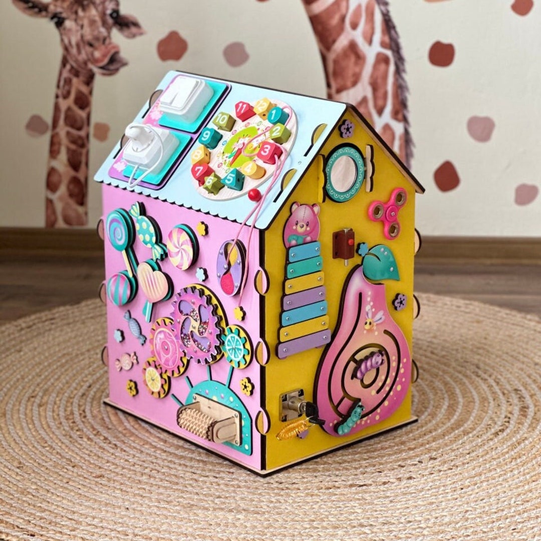 Busy House for Toddler, Busy Board House, Busy House Wooden, Busy House ...