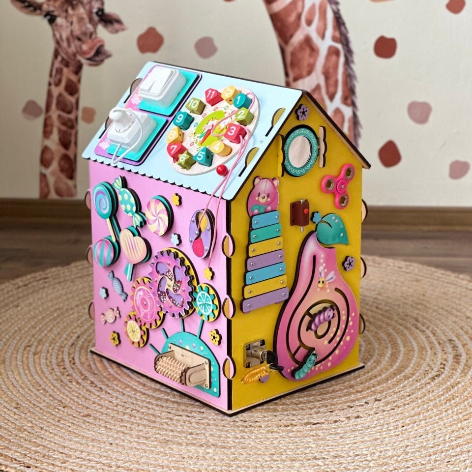 Busy House for Toddler, Busy Board House, Busy House Wooden, Busy House ...