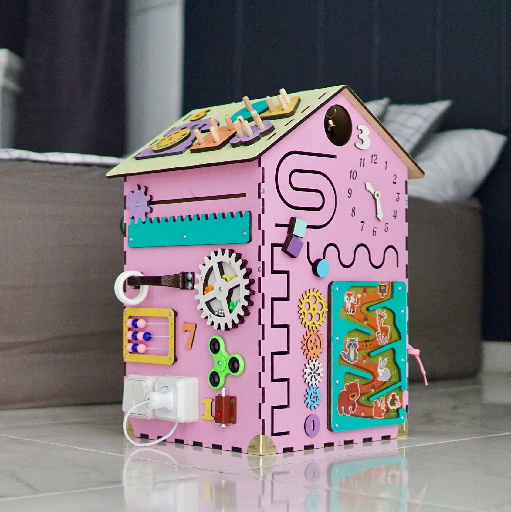 Wooden Busy House, Busy Board House, Busy House for Toddlers ... Wooden Busy House, Busy Board House, Busy House for Toddlers ...