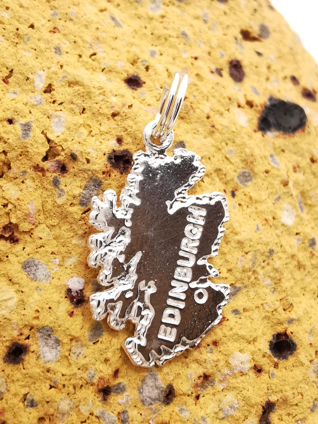 Map of Scotland (edinburgh) Charm Pendant in Solid 925 Sterling Silver ...
