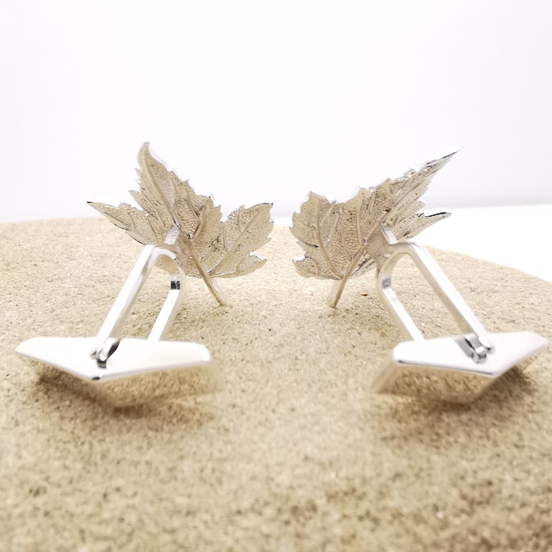 Sterling Silver Maple Leaf Cufflinks: Personalized 925 Silver - Etsy