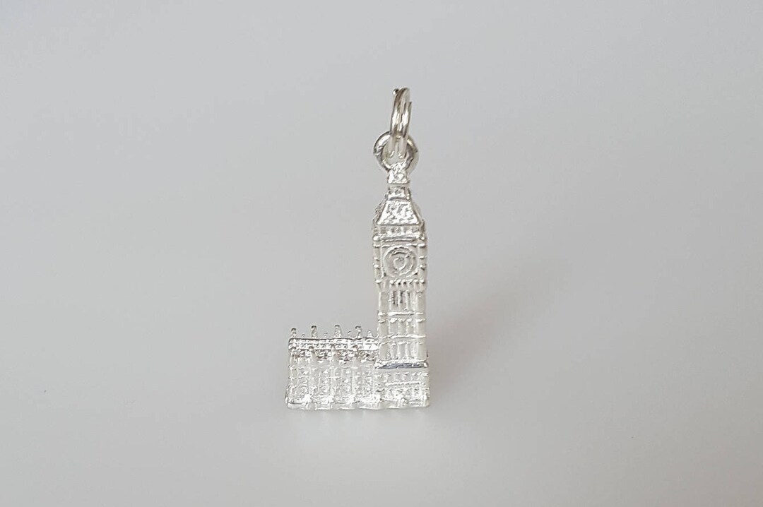 Elizabethan Tower/big Ben Charm Pendant in Solid 925 Sterling Silver ...