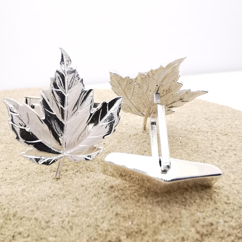 Sterling Silver Maple Leaf Cufflinks: Personalized 925 Silver - Etsy