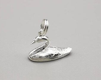 Silver Swan Charm - Etsy