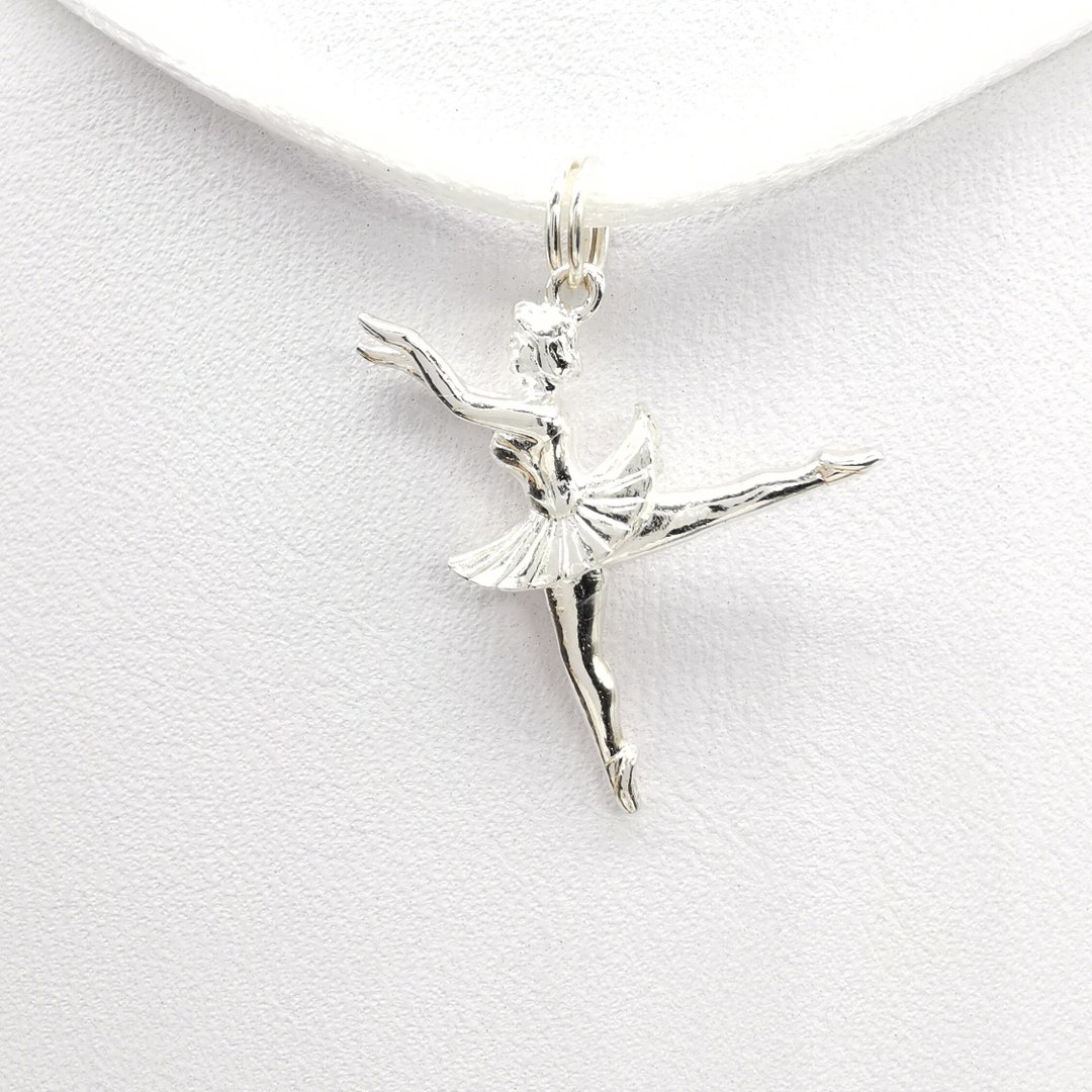 Ballerina/ballet Dancer Charm Pendant in Solid 925 Sterling Silver ...