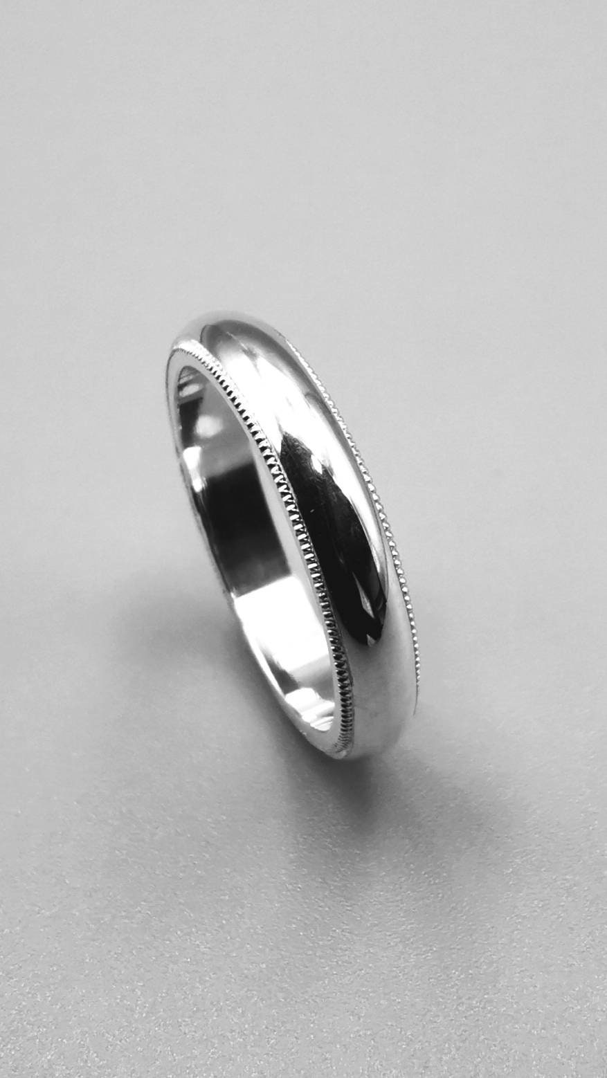 Milled Edge Polished Finish 3mm Ring Available in 950 Platinum | Etsy