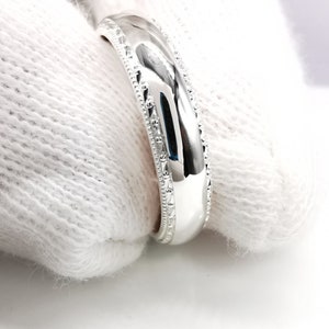 Isaac - Milled Edge and Beaded Scroll Border Ring Available in 4mm/5mm ...