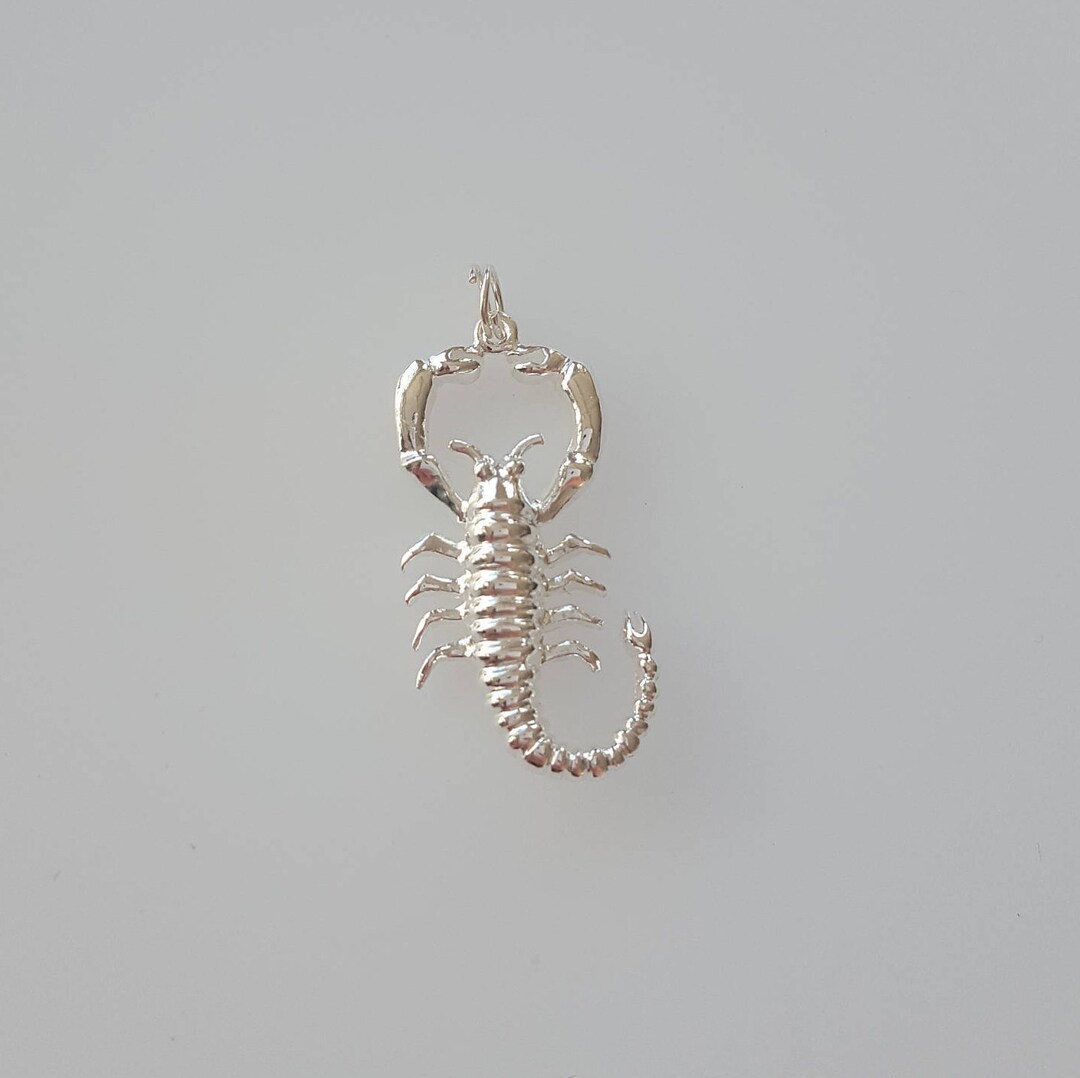 Scorpion Charm Pendant in Solid 925 Sterling Silver Vintage Style New ...