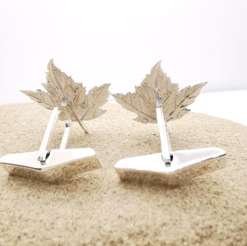 Sterling Silver Maple Leaf Cufflinks: Personalized 925 Silver - Etsy