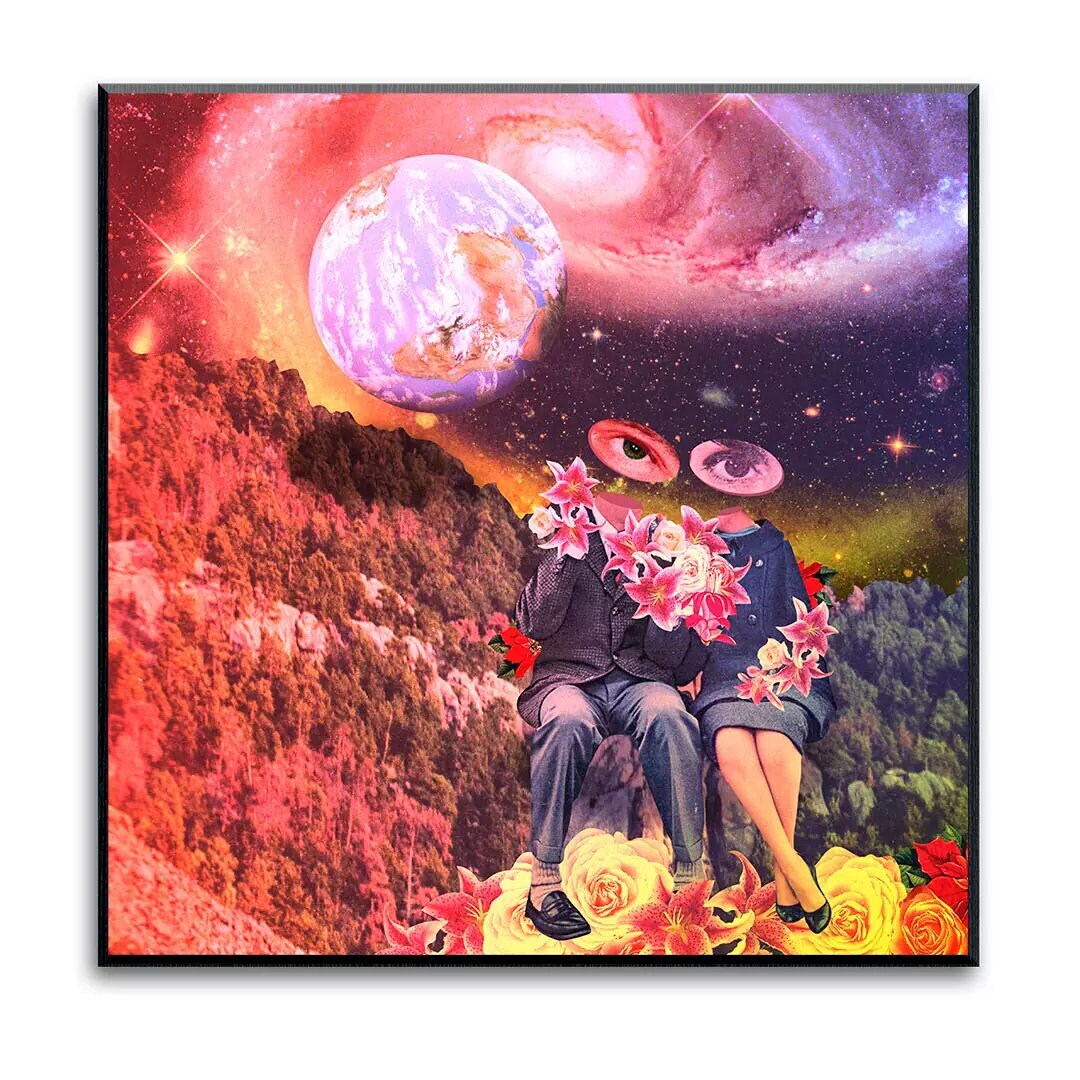 Vibing – Retro Inspired Surrealist Art Vintage Collage - Collage Print ...