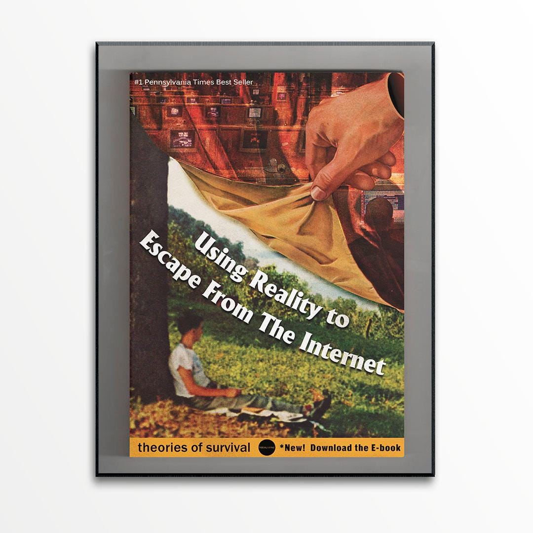 Retro Art Poster - Fake Book Art Print – Trippy Vintage Collage Wall ...