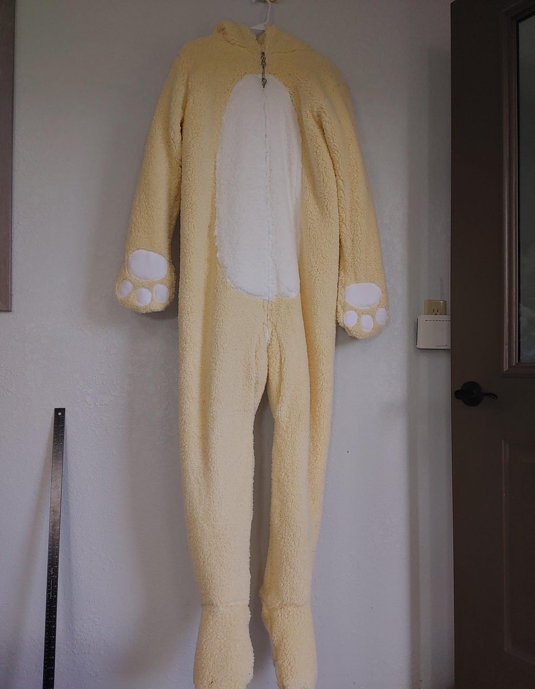 Yellow 2 Layer Plush Bunny Footie With Mittens, Elastic in the Ankles ...