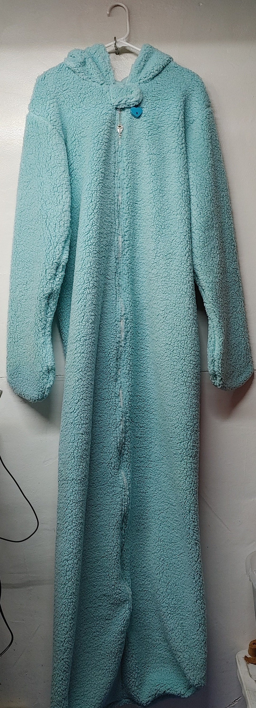 BABY BLUE Sherpa Fleece Double Locking Sleepsack With Hood and ...