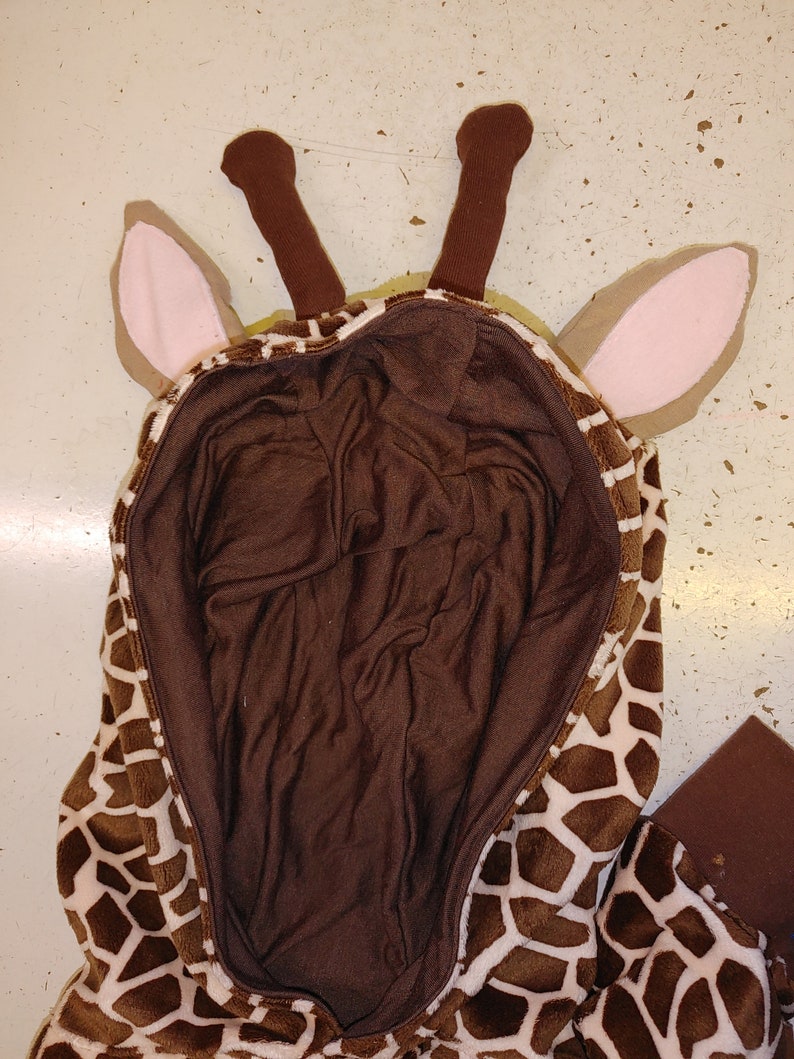 ABDL Giraffe Sleeper No LEG Onsie With Snap Crotch, Ears, Tail, and ...