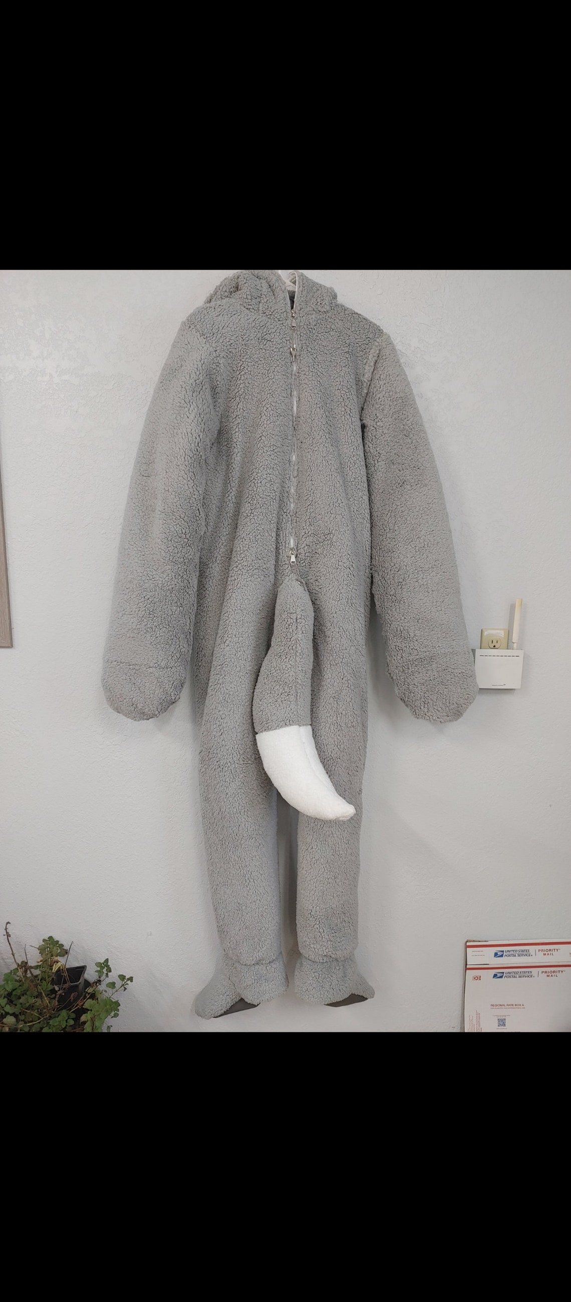 Plush Wolf Husky 3 Layer Plush Suit Footie With Snap Tail, Locking ...