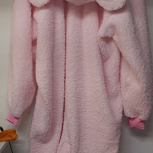 TRIPLE Layer 3 Layer Pink Sherpa Plush Fleece Bear Footie With 2 ...