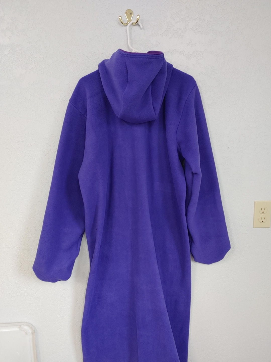 Solid Purple Fleece Double Locking Zipper Sleepsack With Hood AND ...