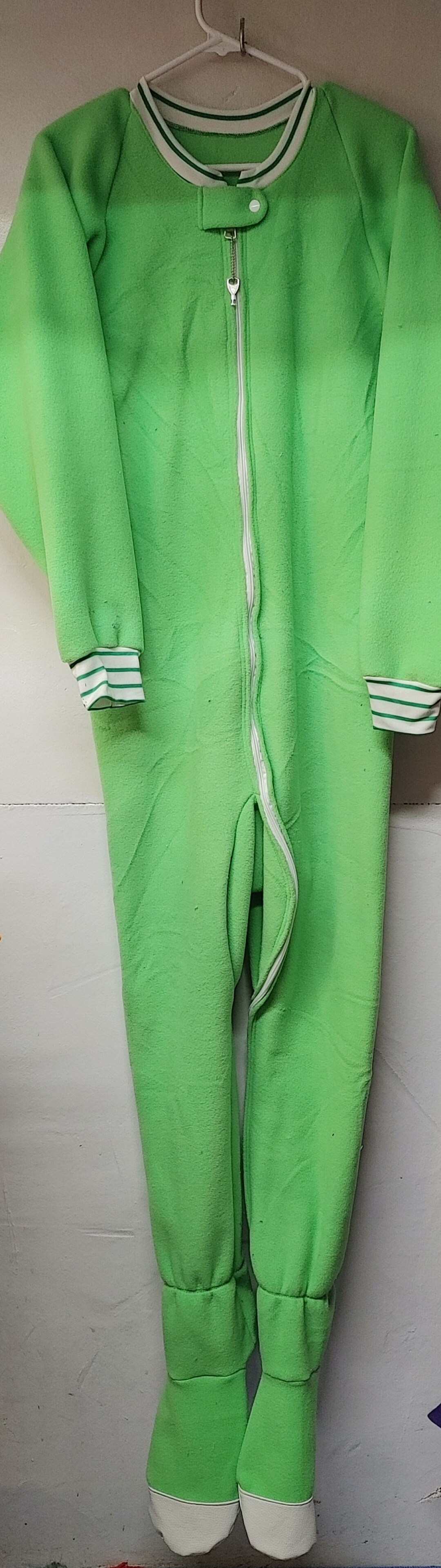 Happy Spring PROMO Green Plush Fleece Vintage Footie With Elastic in ...