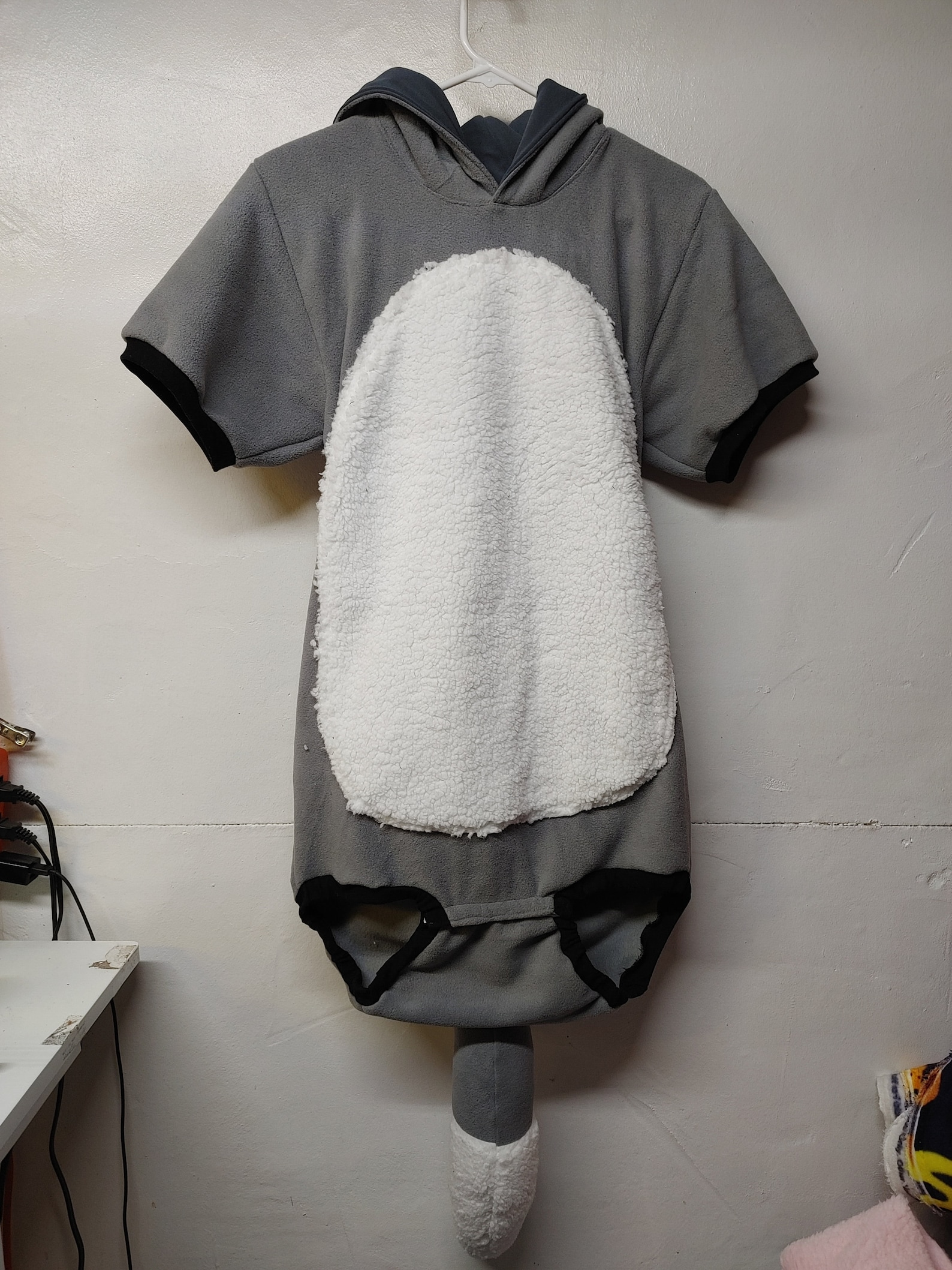 ABDL Grey Fox Wolf Husky Sleeper No LEG Onsie With Snap Crotch, Ears ...