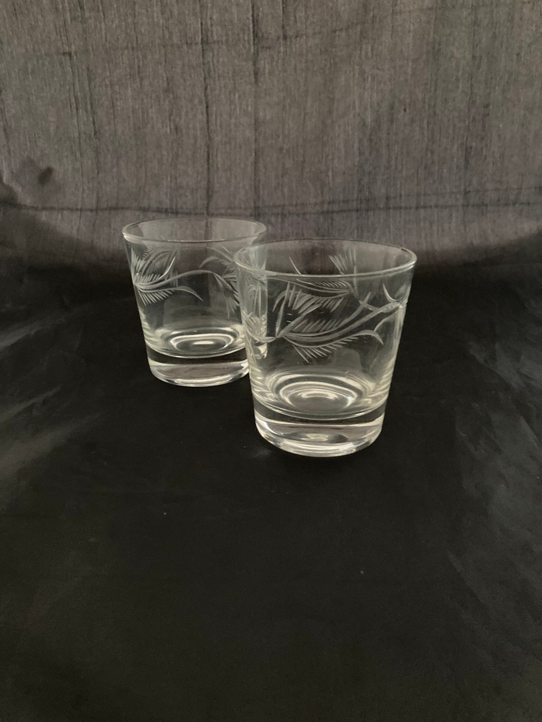 Set of 2 Mid Century Modern Wheat Etched Rocks Glasses, Tiffin ...