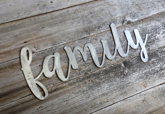 Family Metal Sign Custom Metal Words Metal Wall Art Home | Etsy