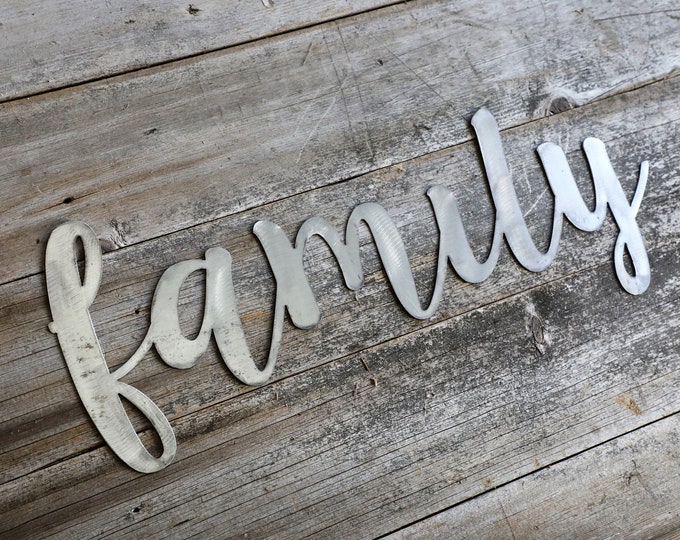 Family Metal Sign, Custom Metal Words, Metal Wall Art, Home Decor ...