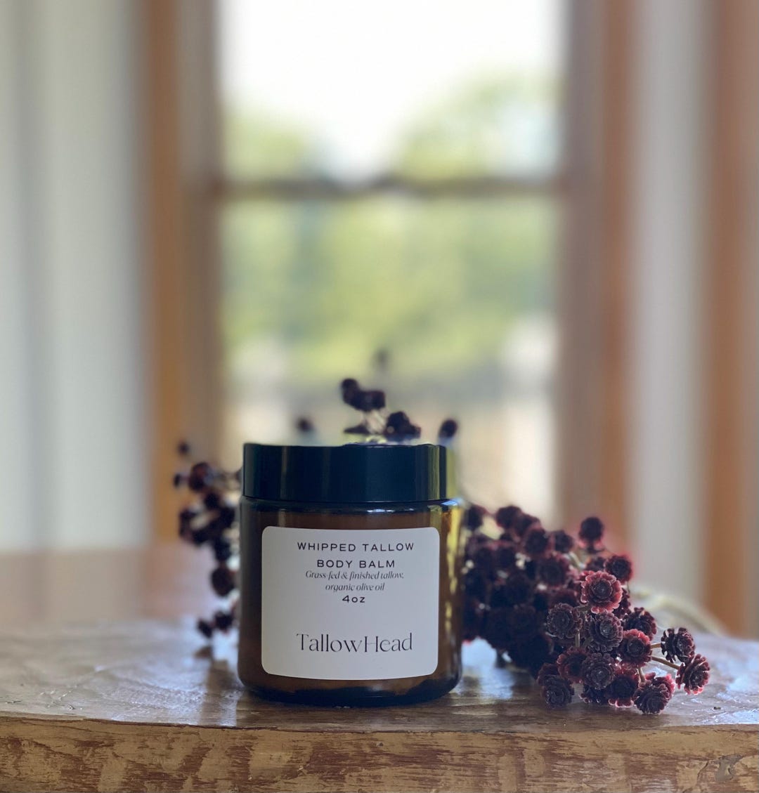 100% Grassfed Whipped Tallow Balm 4oz Container - Etsy