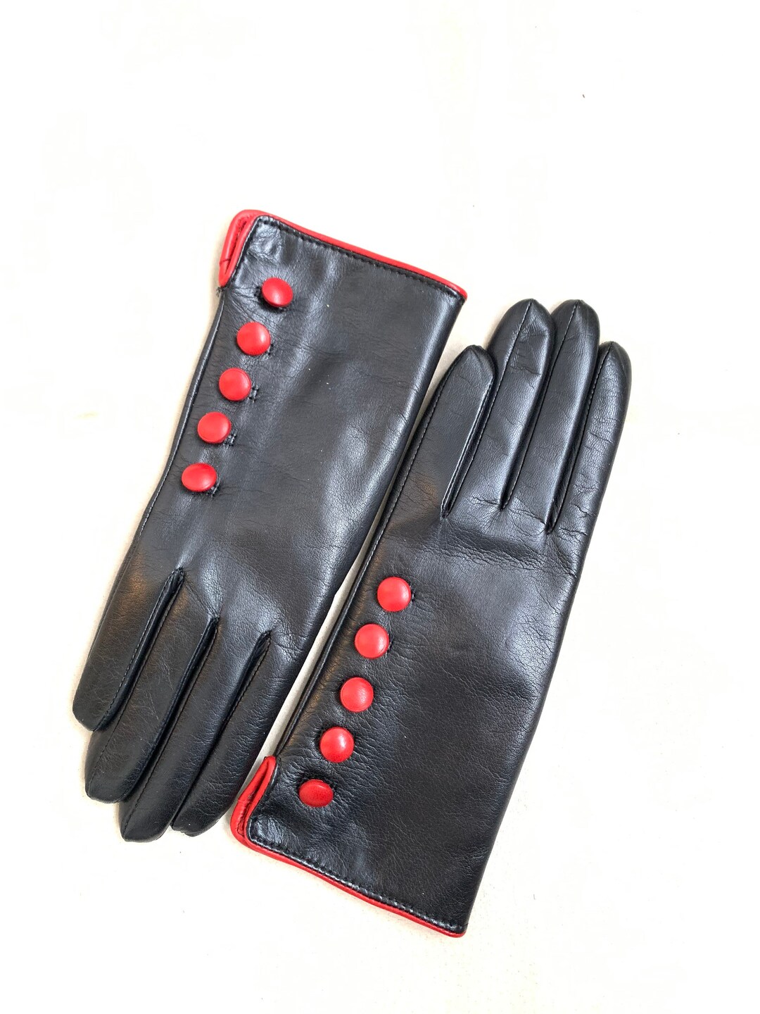 Guantes de cuero para damas/guantes de noche/guantes elegantes negros y ...