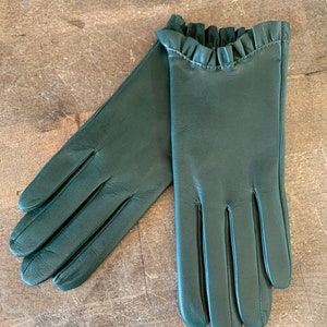 Green Leather Gloves for Ladies/ Evening Gloves/ Driving Gloves ...