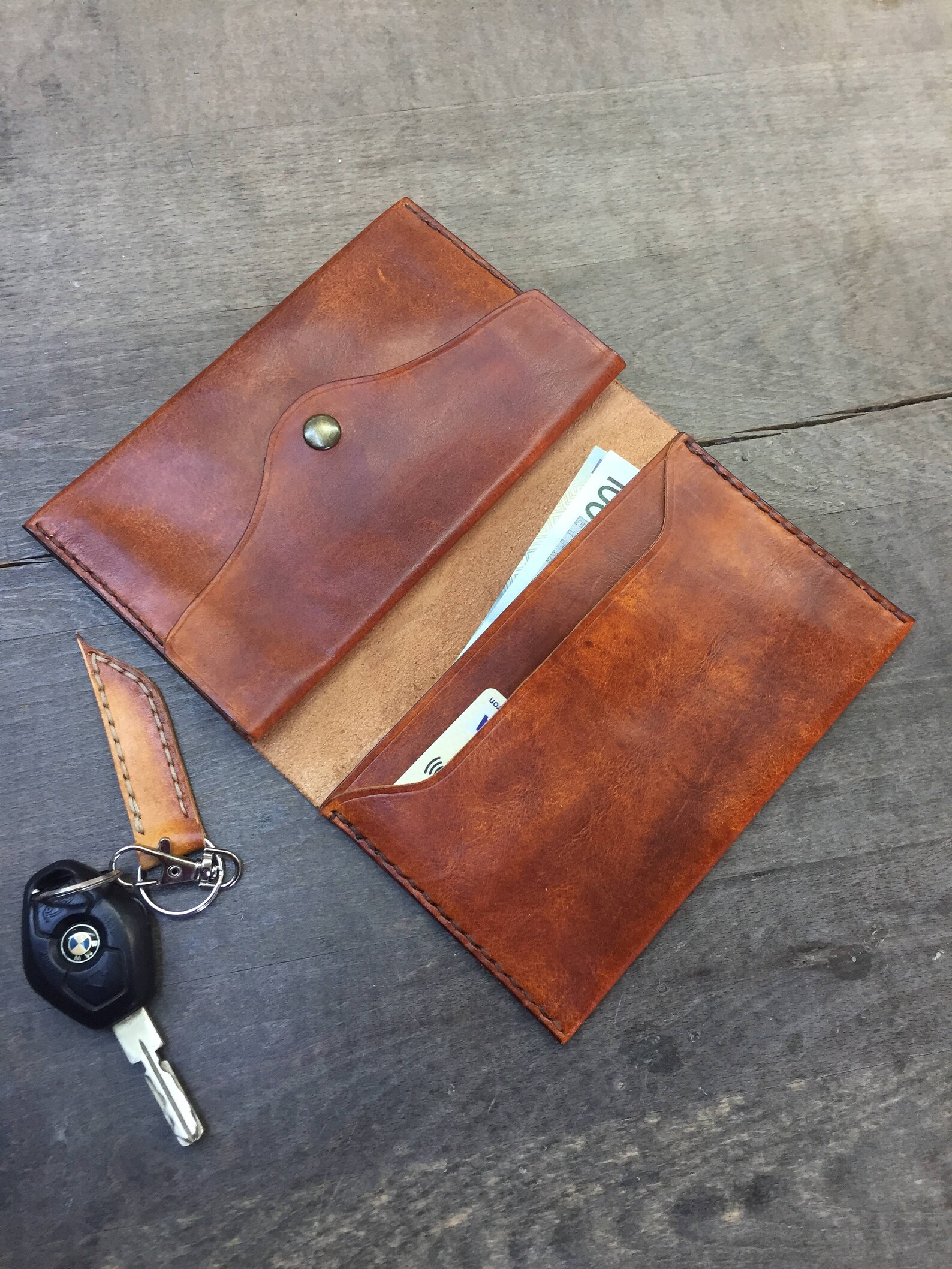 Personalized Leather Wallet Organizer/ Travel Wallet/ Wallet for Men ...