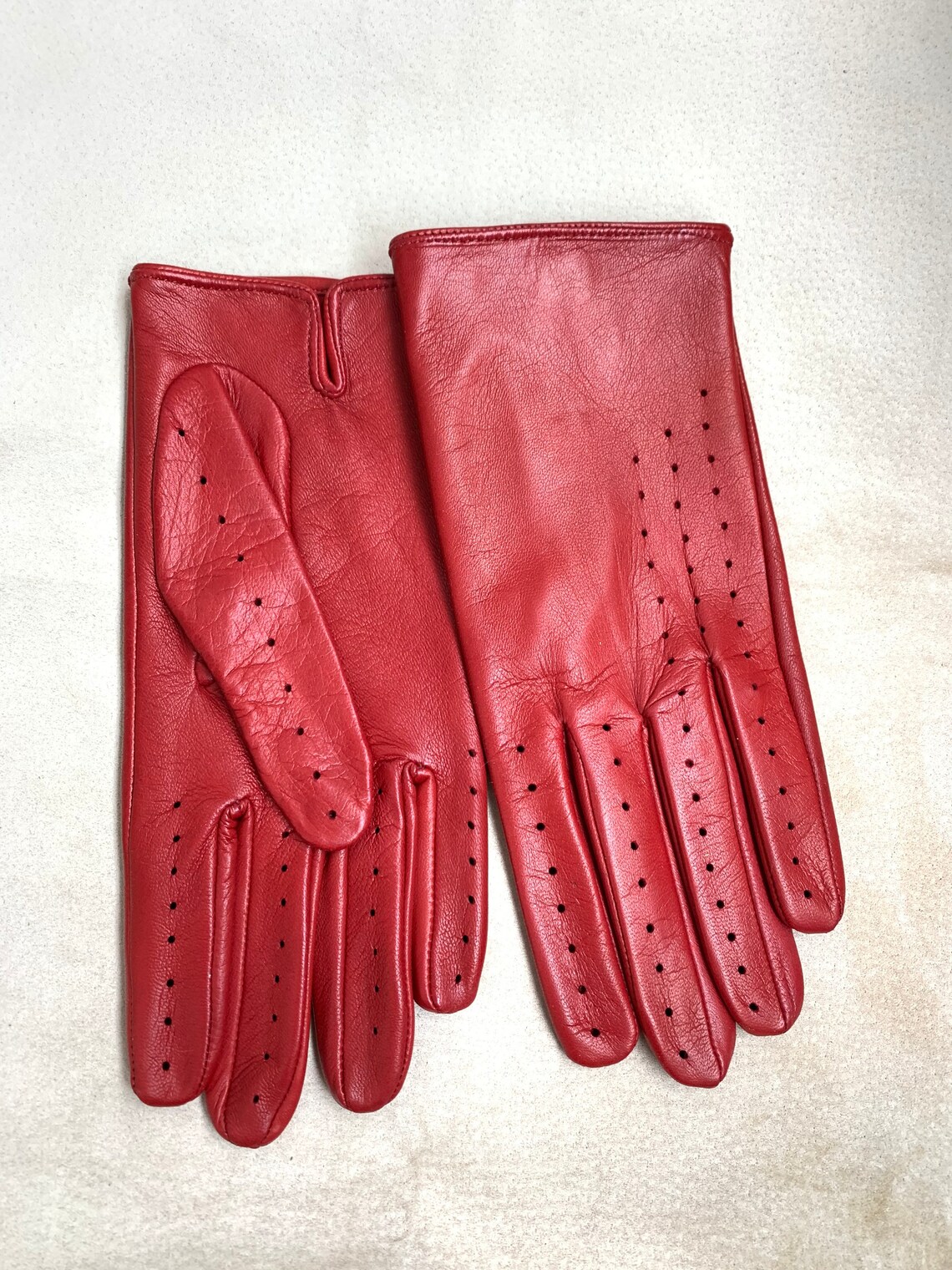 Red Leather Gloves for Ladies/ Evening Gloves/ Red Driving Gloves ...