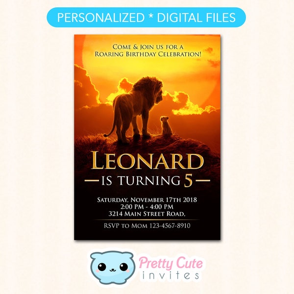 Lion King Invitation - Etsy