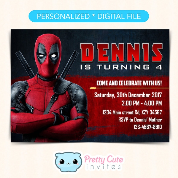 Deadpool Party Supplies - Etsy