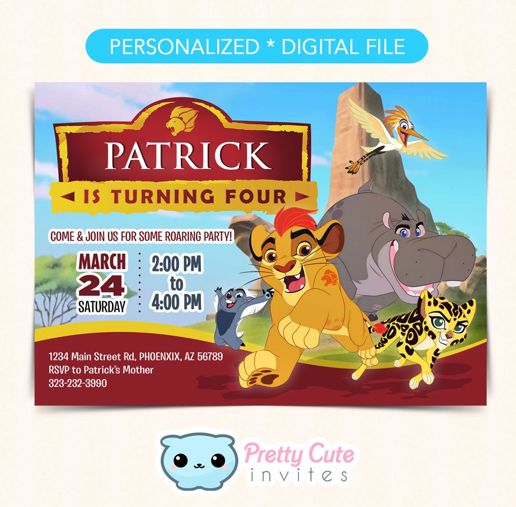Lion Guard Invite, Lion Guard Invitation, Lion Guard Party Invites ...