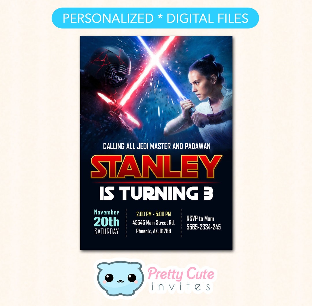 Star Wars Invitation, Star Wars: the Rise of Skywalker Invitation, Star ...