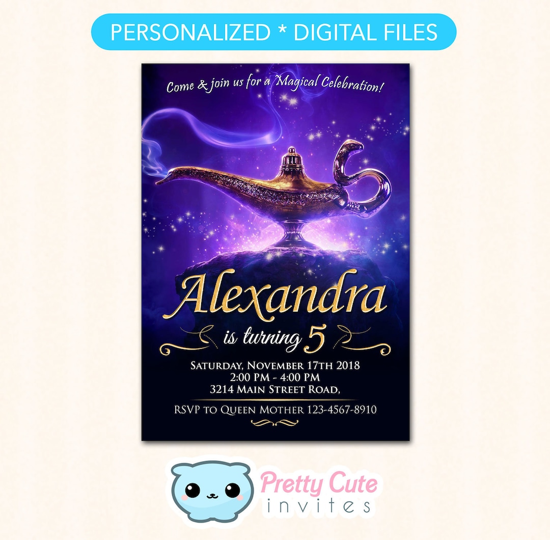 Aladdin Invitation, Aladdin Birthday Invitation, Aladdin Invite ...