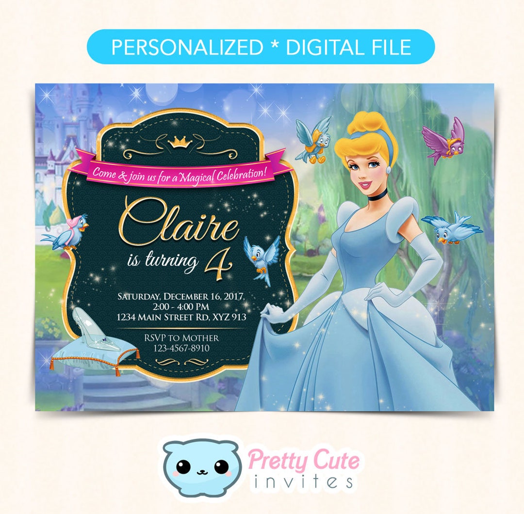 Cinderella Invitation, Cinderella Birthday Invitation, Cinderella ...