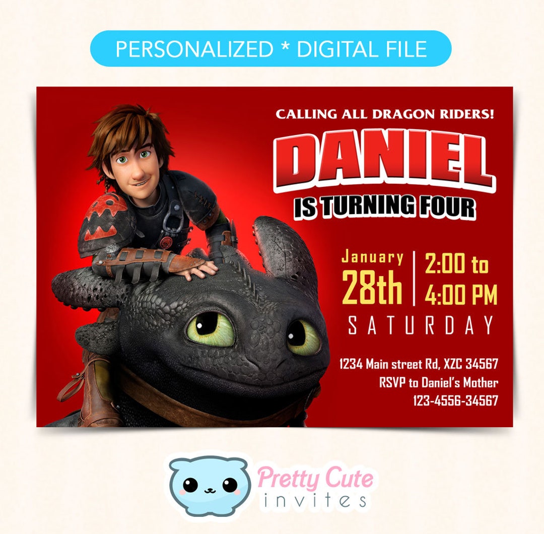How to Train Your Dragon Invitation, How to Train Your Dragon Birthday ...
