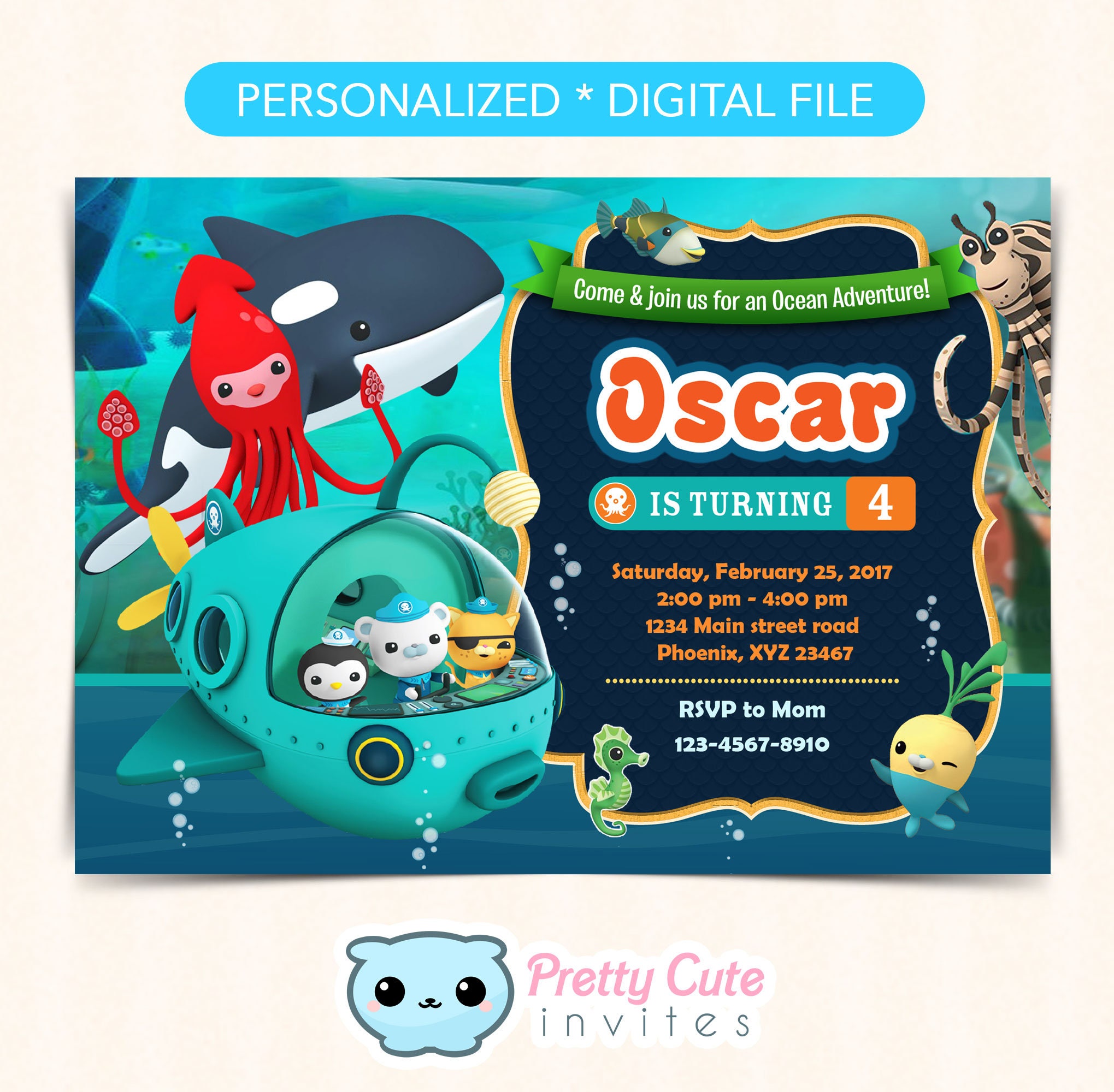 Octonauts Invitation Octonauts Birthday Invitation Octonauts Etsy