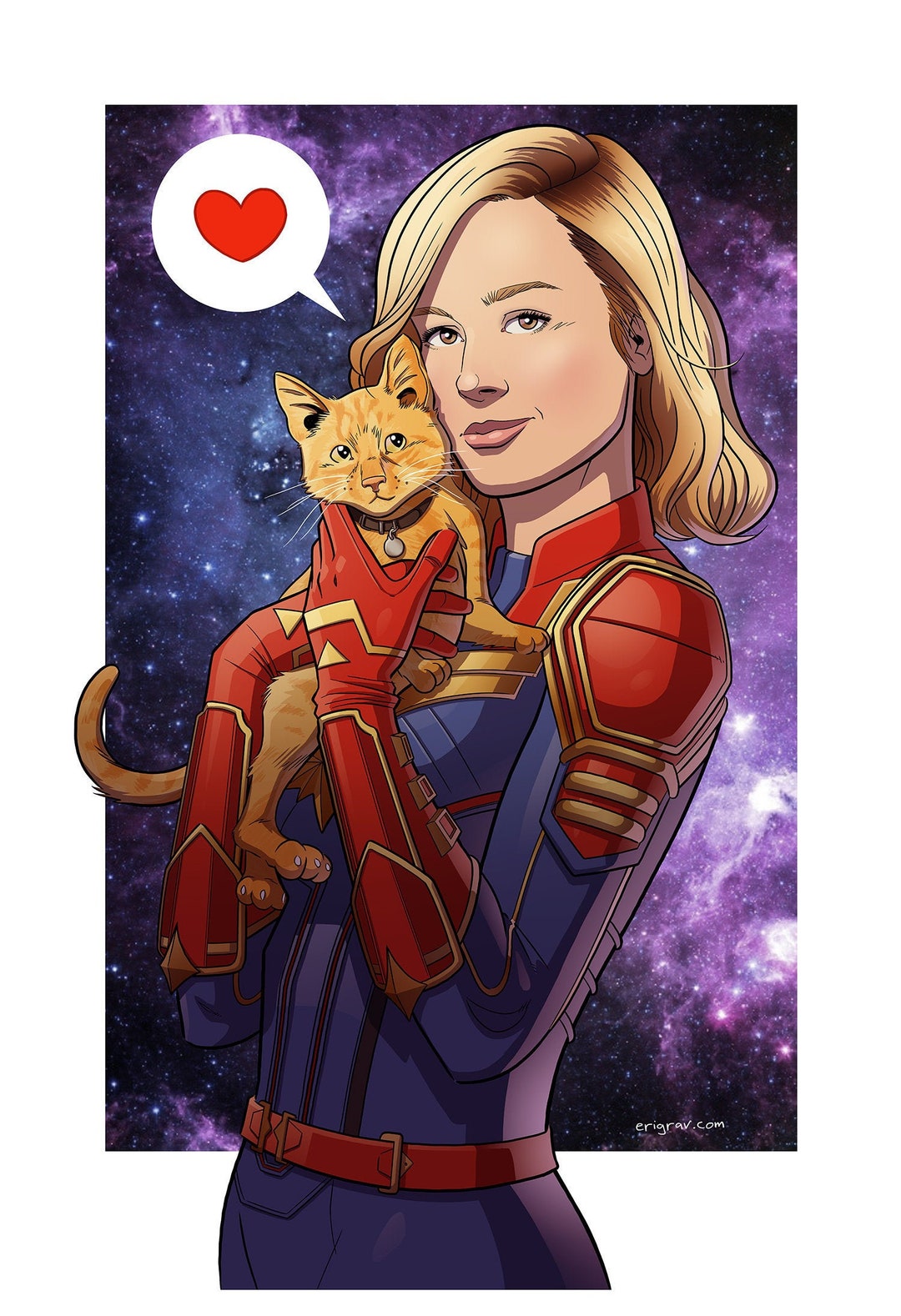 Captain Marvel Fan Art Print - Etsy