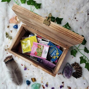 Wooden Floral Tea Box, Tea Bag Storage, Wooden Box, Floral Tea Mug ...