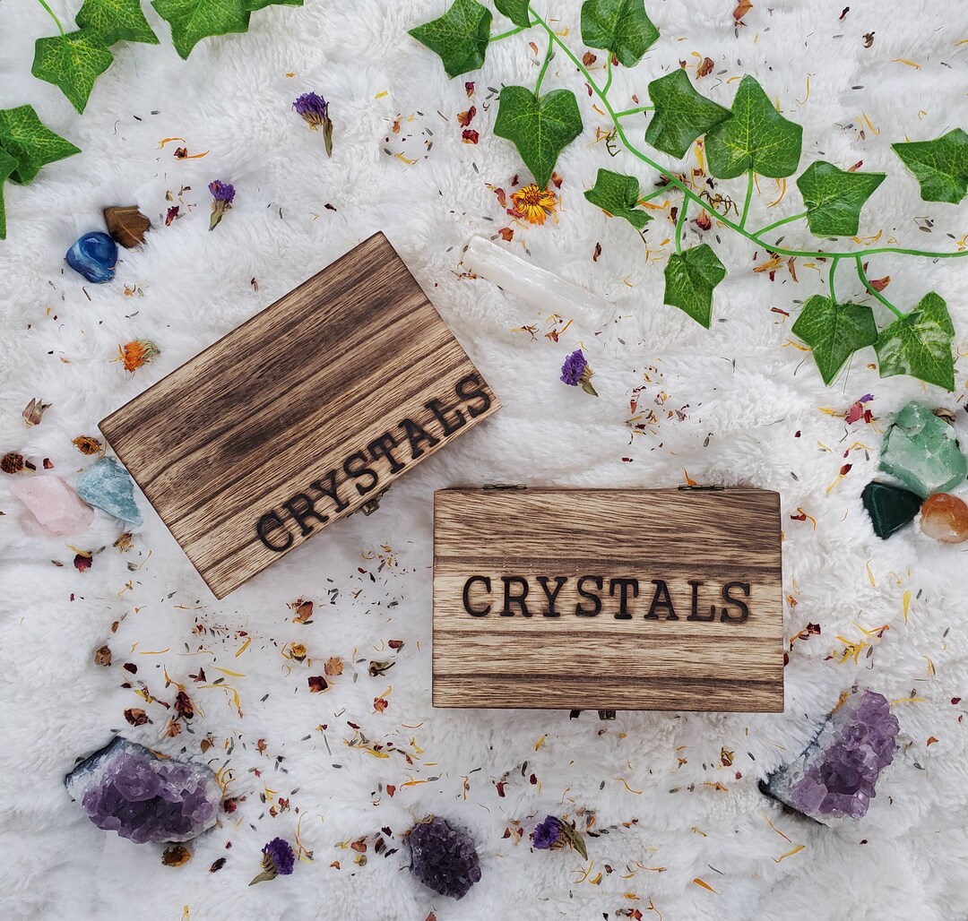Pre-built or Hand-built Wooden Crystal Storage Box, Crystal Gem Nature ...